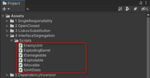【C#設計】SOLID原則をUnity公式サンプルで学ぼう～I：インターフェイス分離の原則～